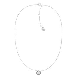 Tommy Hilfiger Damen Kette mit Anhänger "Schmuck Edelstahl Halsschmuck Ankerkette CRYSTAL", Edelstahl, L: 46, silber, Edelstahl, Halsketten, mit