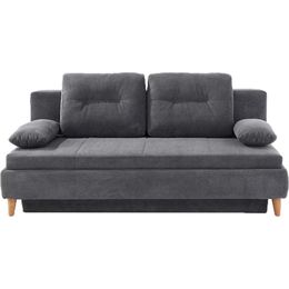 Jockenhöfer Schlafsofa, B:207cm T:110cm, grau, JOCKENHÖFER GRUPPE, Korpus: 95% Polyester, 5% Nylon;Kissen: 95% Polyester, 5% Nylon, Kinderzimmer, Sofas, "Maja,