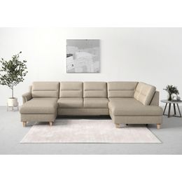 Sit & More Wohnlandschaft SIT & MORE, B:325cm H:90cm T:187cm, beige, Sofas, "Farö U-Form", inklusive Federkern, wahlweise mit Bettfunktion und Bettkasten