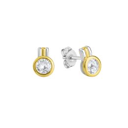 Vivance Damen Paar Ohrstecker "925-Sterling Silber vergoldet teil rhodiniert", one-size, Silber 925 (Sterlingsilber), gold, Silber 925