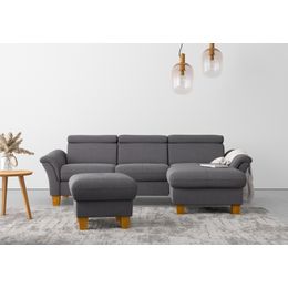 Ecksofa Home Affaire, B:258cm H:84cm T:169cm, braun, 100% Polyester, Wohnzimmer, Sofas, "Lindgren L-Form", wahlweise mit Bett mit klappbaren Rollen,