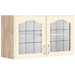 Wiho-K&uuml;chen Glash&auml;ngeschrank WIHO K&Uuml;CHEN, B:100cm H:56,5cm T:35cm, beige, Schr&auml;nke, "Linz", 100 cm breit, mit 2 Glast&uuml;ren