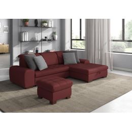 Sit & More Ecksofa SIT & MORE, B:275cm H:82cm T:173cm, rot, Luxus-Microfaser ALTARA NUBUCK (100% Polyester);Soft clean (98% Polyester, 2% Polyamid);Struktur