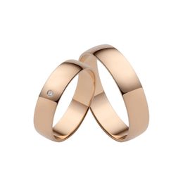 Firetti Damen Trauring "Schmuck Geschenk Gold Hochzeit Ehering Trauring "LIEBE"", 18, 0,01 SI = kleine Einschl&uuml;sse mit Brillant, Ros&eacute;gold 375, 5mm,