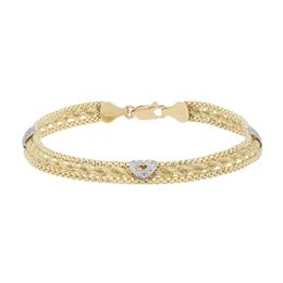 Vivance Damen Armband "Herz", Gelbgold 375, gelb, Gelbgold 375, Armb&auml;nder