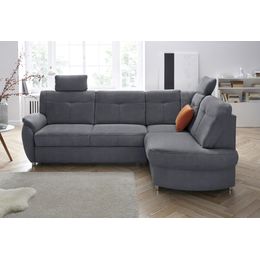 Sit & More Ecksofa SIT & MORE, B:246cm H:91cm T:176cm, grau, Kunstleder SOFTLUX;Luxus-Microfaser ALTARA NUBUCK (100% Polyester);Luxus-Microfaser (90% Polyester,