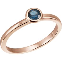 Firetti Damen Fingerring "Schmuck Geschenk Gold 375 Gold 585 Goldring Solit&auml;r", 54, Ros&eacute;gold 375, 1,8mm, blau, Ros&eacute;gold 375, Fingerringe, mit