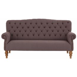 Chesterfield-Sofa Home Affaire, B:188cm H:93cm T:84cm, braun, Struktur fein (100% Polyester);Luxus-Microfaser Lederoptik (100% Polyester), Sofas,