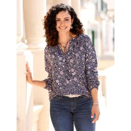 Inspirationen Damen Longbluse, bunt, Gr. 36, bedruckt, gemustert, mehrfarbig, 100% Viskose, Blusen