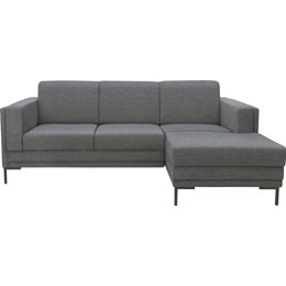 Ecksofa, B:214cm H:82cm T:146cm, grau, LOOKS by Wolfgang Joop, 100% Polyester, Wohnzimmer, Sofas, "LOOKS VII L-Form", klare Linien, edles Design