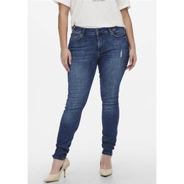 Only CARMAKOMA Damen Skinny-fit-Jeans "CARWILLY REG SKINNY JEANS DNM REA", blau, Gr. 44, Denim/Jeans, Obermaterial: 92% Baumwolle, 6%