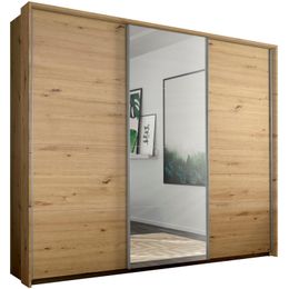 Schwebetürenschrank Rauch, B:278cm H:233cm T:64cm, braun, Holzwerkstoff, Schränke, "Kleiderschrank Schrank Garderobe CORTONA mit Passepartout", und