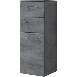 Unterschrank SAPHIR, B:35cm H:90,5cm T:33cm, grau, Spanplatte, Badezimmer, Schränke, "Quickset 945 Badschrank mit 1 Tür, 2 Schubladen, 35 cm breit",