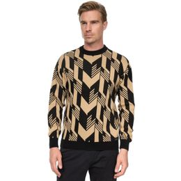 Rusty Neal Damen Strickpullover, schwarz, Gr. XXL, mehrfarbig, 75% Polyacryl, 25% Baumwolle, Pullover, in zweifarbigem Design