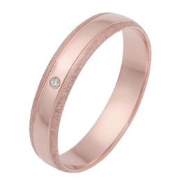 Firetti Damen Trauring "Schmuck Geschenk Gold 375 Hochzeit Ehering Trauring "LIEBE"", 21, 0,01 SI = kleine Einschl&uuml;sse mit Brillant, Ros&eacute;gold 375,