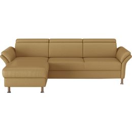 Ecksofa Home Affaire, B:260cm H:85cm T:172cm, gelb, 100% Polyester, Wohnzimmer, Sofas, "Calypso L-Form", mit motorischen Funktionen im Sofa und