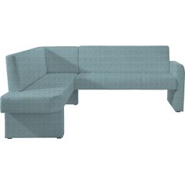 Eckbank Home Affaire, B:210cm H:89cm T:160cm, blau, Holzwerkstoff, Massivholz, Polyester, Küche, Sitzbänke, "Umag", Sitz und Rücken gepolstert,
