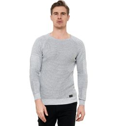 Rusty Neal Herren Strickpullover, grau, Gr. L, unifarben, 50% Polyacryl, 50% Baumwolle, Pullover, mit modernem Rundhalsausschnitt
