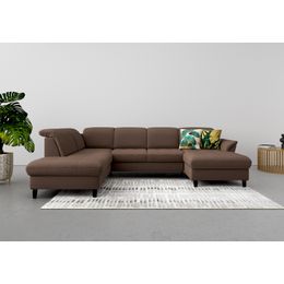 Sit & More Wohnlandschaft SIT & MORE, B:312cm T:224cm, braun, 98% Polyester, 2% Polyamid, Sofas, "Maggiore U-Form", wahlweise mit Kopfteilverstellung,