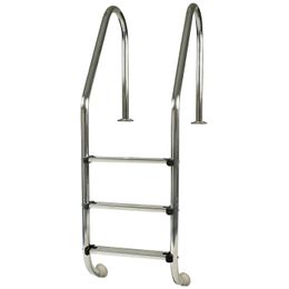 Poolleiter GRE, B:5cm H:175cm L:50cm, grau, Aluminium, Stahl, Leitern, "f&uuml;r Einbaubecken", 3 Stufen