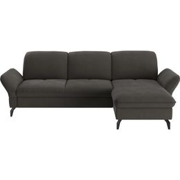 Sit & More Ecksofa SIT & MORE, B:267cm H:88cm T:200cm, grau, 100% Polyester, Wohnzimmer, Sofas, "Leandro L-Form", Wahlweise mit Bett-, Kopfteil - und