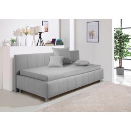 Polsterliege Maintal, B:97cm L:218cm, grau, Komplettbetten, "Mailo", mit Bettkasten, in 3 Breiten, Federkern- oder Bonellmatratze w&auml;hlbar
