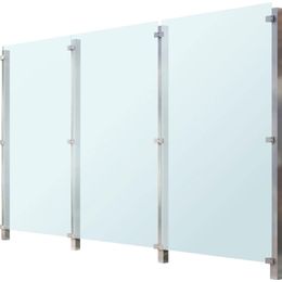 STAKET PRO Zaun, Pfosten: 4 Stk., silber, Zaunelemente, Glaszaun, Gesamtl&auml;nge: 3,32 m, 4 Pfosten