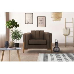 Sessel Home Affaire, B:100cm H:74cm T:88cm, braun, Wohnzimmer, Sessel, "Haki"