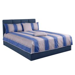 Polsterbett, B:150cm L:210cm, blau, Westfalia Schlafkomfort, Bezug Bett: Microfaser (100% Polyester);Bonnell-Federkernmatratze: 51% Polypropylen, 39%