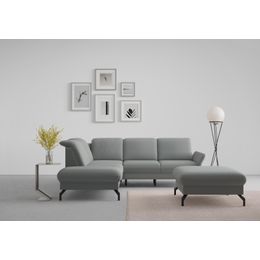 Sit & More Ecksofa SIT & MORE, B:250cm H:84cm T:207cm, grau, Wohnzimmer, Sofas, "Fashion L-Form", wahlweise mit Kopfteilverstellung und Vorziehsitz, motorisch