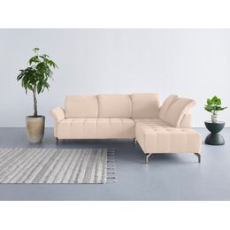 Ecksofa Inosign, B:260cm H:79cm T:220cm, beige, 100% Polyester, Wohnzimmer, Sofas, "Fresh L-Form", Federkern, wahlweise Kopfteilverstellung und