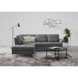 Ecksofa Inosign, B:259cm H:89cm T:224cm, grau, 100%Polyester, Wohnzimmer, Sofas, "Palm Beach L-Form", Federkern, mit Sitztiefenverstellung, wahlweise