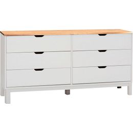 Kommode Home Affaire, B:150cm H:75cm T:39cm, beige, Massivholz, Schlafzimmer, Sideboards, "Post", massives Kiefernholz, mit vielen