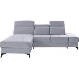 Ecksofa Inosign, B:246cm H:83cm T:173cm, grau, Webstoff (100% Polyester);Luxus-Microfaser Paris (90% Polyester/10% Polyamid);Struktur fein (100%