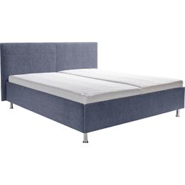 Polsterbett Alina, B:178cm H:106cm L:210cm, blau, Chenille GFS (100% Polyester), Betten, "Steven", wahlweise mit Matratze und Lattenrost, in diversen