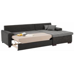 Ecksofa Home Affaire, B:247cm H:75cm T:150cm, grau, 100% Polyester Luxus-Microfaser/Struktur;100% Polyester PRIMABELLE/Webstoff;100% Polyester