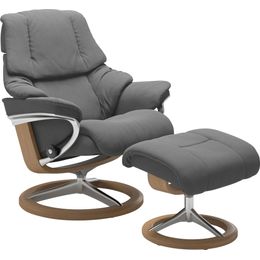 Relaxsessel stressless, B:92cm H:100cm T:80cm, grau, Leder BATICK: BATICK ist ein leicht korrigiertes, durchgefärbtes und genarbtes Möbelleder, bei