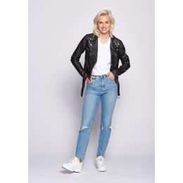 Maze Damen Lederjacke "Cypress", schwarz, Gr. L, Obermaterial: 100% Lammleder; Futter: 100% Polyester, Jacken