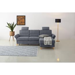 Ecksofa Home Affaire, B:252cm H:90cm T:162cm, grau, 100% Polyester, Wohnzimmer, Sofas, "Westerland L-Form", Federkern-Polsterung, wahlweise mit
