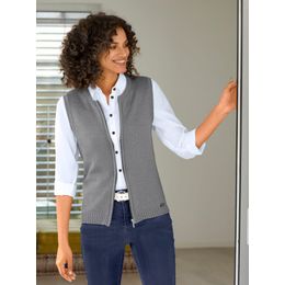 Casual Looks Damen Strickweste, grau, Gr. 38, unifarben, 50% Baumwolle, 50% Polyacryl, Westen
