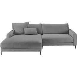 Ecksofa Inosign, B:272cm H:84cm T:190cm, grau, 100% Polyester, Wohnzimmer, Sofas, "Downtown, B/T/H: 272/190/84 cm L-Form", weicher Sitzkomfort auch