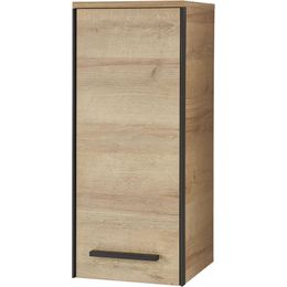 Hängeschrank SAPHIR, B:30cm H:70cm T:33cm, braun, Spanplatte, Badezimmer, Schränke, "Quickset 395 Wand-Badschrank 30 cm breit mit 1 Tür und 2