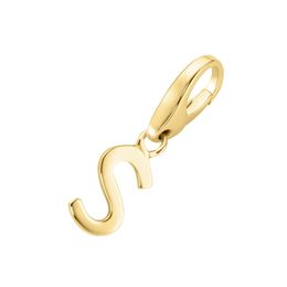 Damen Charm Buchstabe "Buchstabe S, Silber 925", gold, Giorgio Martello MILANO, Silber 925 (Sterlingsilber), Charms