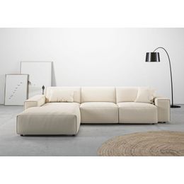 Ecksofa Andas, B:294cm H:71cm T:191cm, beige, 100% Polyester, Wohnzimmer, Sofas, "Glimminge auch in Breitcord, Feincord, Bouclé + Easy care-Bezug",