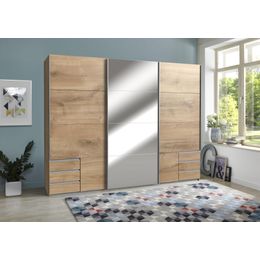 Schwebet&uuml;renschrank wimex, B:270cm H:208cm T:64cm, braun, Schr&auml;nke, "Seattle", mit Schubladen und Spiegel