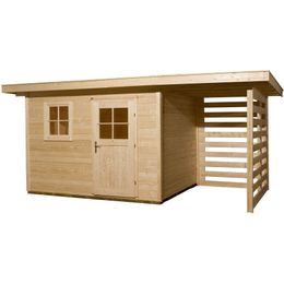 Gartenhaus Weka, beige, Holzwerkstoff, Gartenhäuser, "170 A Gr.3, 28 mm, natur Holzlagerplatz 150 cm"