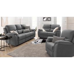 Relaxsessel, B:95cm H:102cm T:97cm, grau, ATLANTIC HOME COLLECTION, Luxus-Microfaser (100% Polyester), Wohnzimmer, Sessel, "Diana", mit Relaxfunktion
