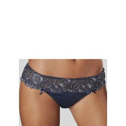 Lascana Damen String "Wanda Dessous", Gr. 32, blau, Microtouch, Obermaterial: 80% Polyamid, 12% Polyester, 8% Elasthan, Unterhosen, mit Stickerei