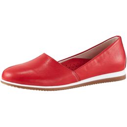 Heine Damen Slipper, Gr. 37, rot, Leder, Schuhe