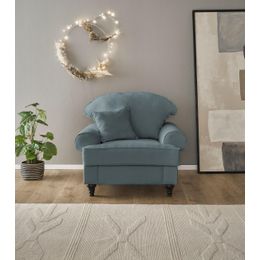 Sessel Home Affaire, B:110cm H:95cm T:100cm, grau, 92% Polyester / 8% Nylon, Wohnzimmer, Sessel, "WESTMINSTER", mit Federkern-Polsterung